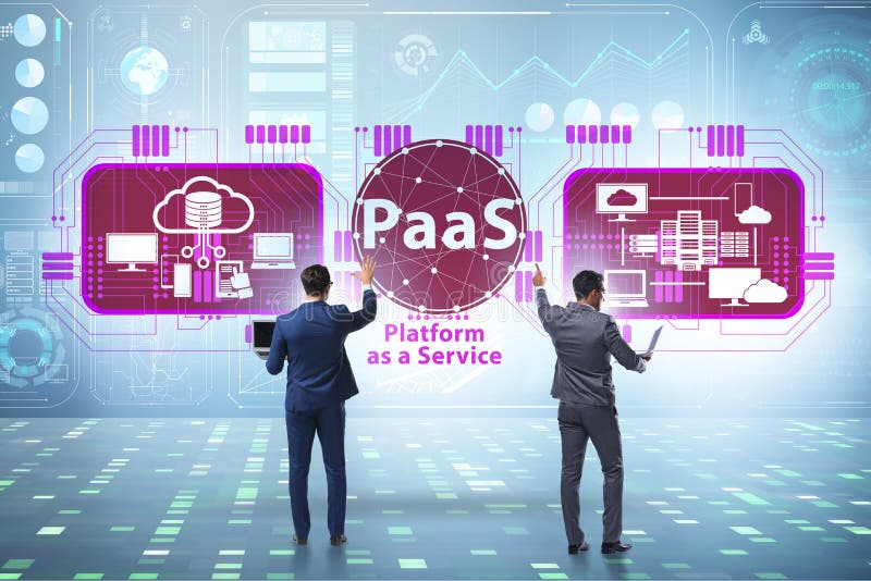 Platform As a Service Concept with Businessman Stock Illustration ...