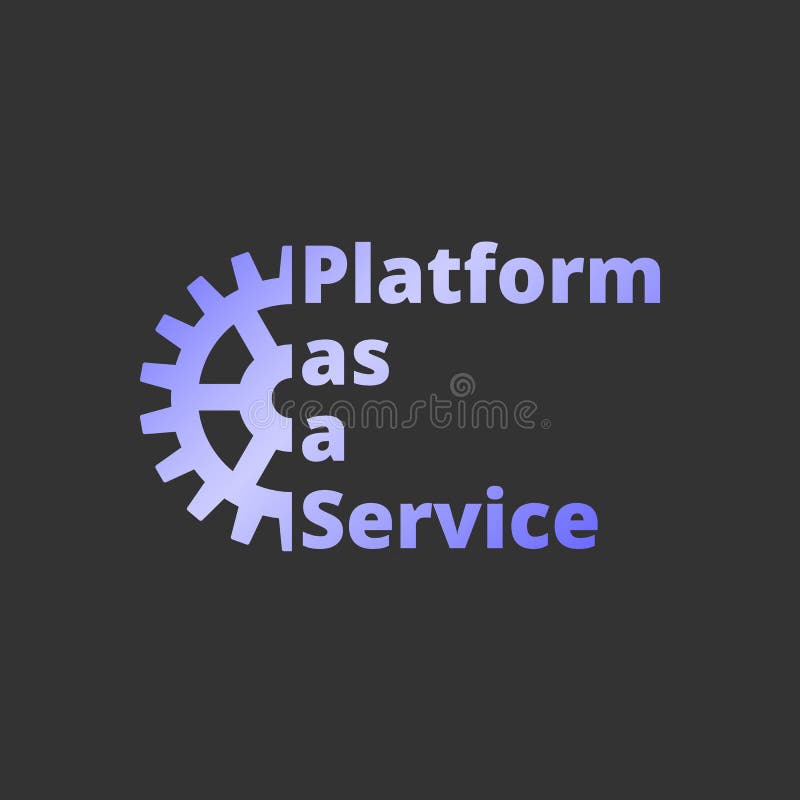 Platform As a Service. PaaS Technology Icon, Logo. Packaged Software ...