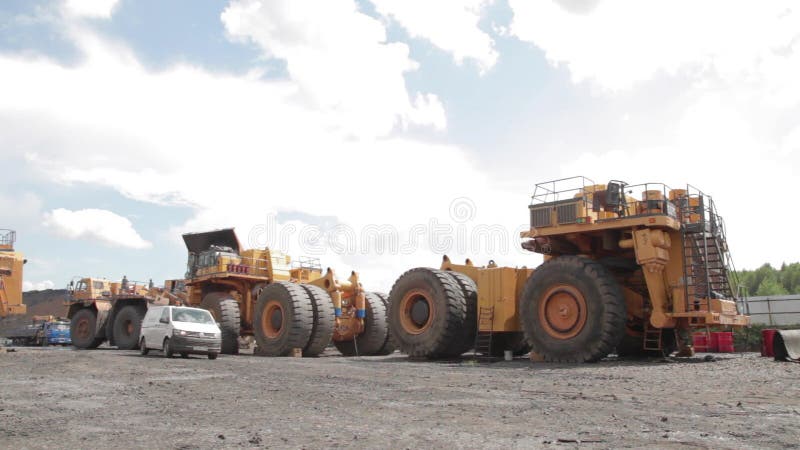 Platform for Assembly of Dump Trucks Open Pit Stock Footage - Video of ...