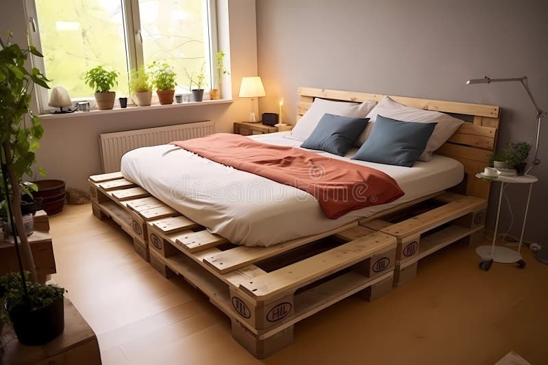Pallet Platform Bed - Europe Stock Illustration - Illustration of ...