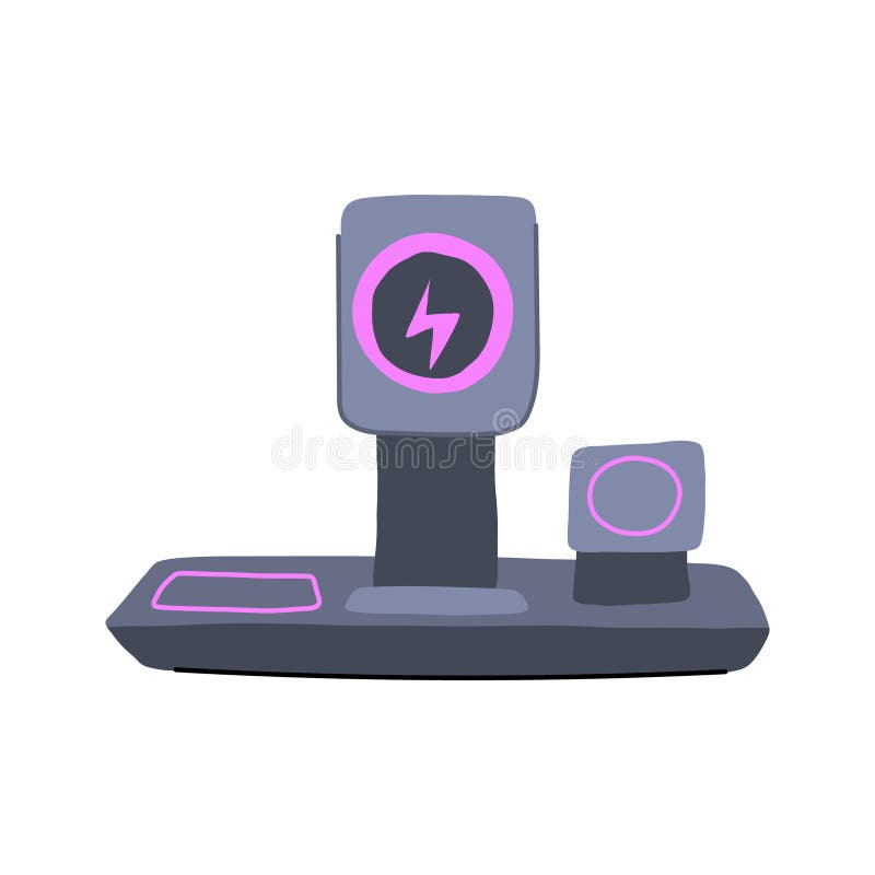 Platform Charging Stand Wireless Cartoon Vector Illustration Stock ...