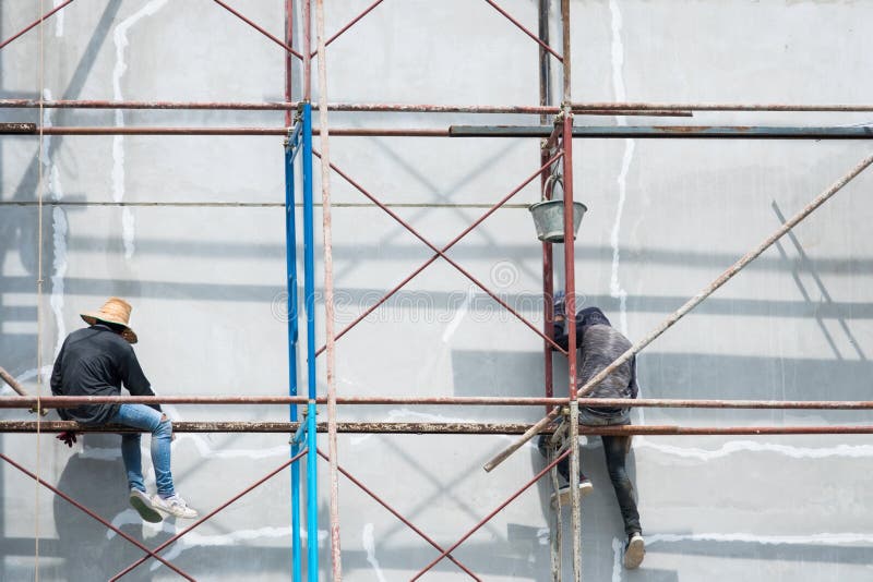 Platform for Construction with Manpower. Editorial Photography - Image ...