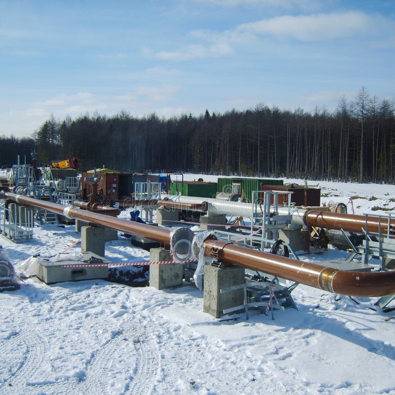 Platform of Construction Pipelines Stock Image - Image of flanges ...