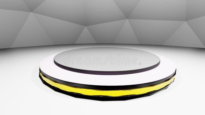 Platform 3d Rendering Abstract White Gold Edge Rendering Stock ...