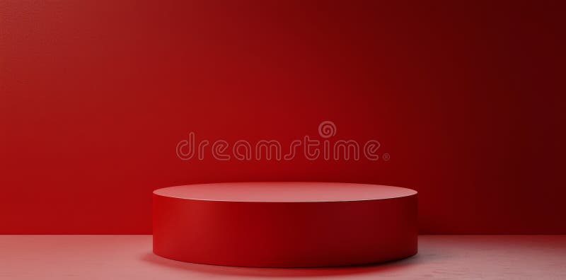 Platform Display Podium with Modern Stand Podium on Red Room Background ...