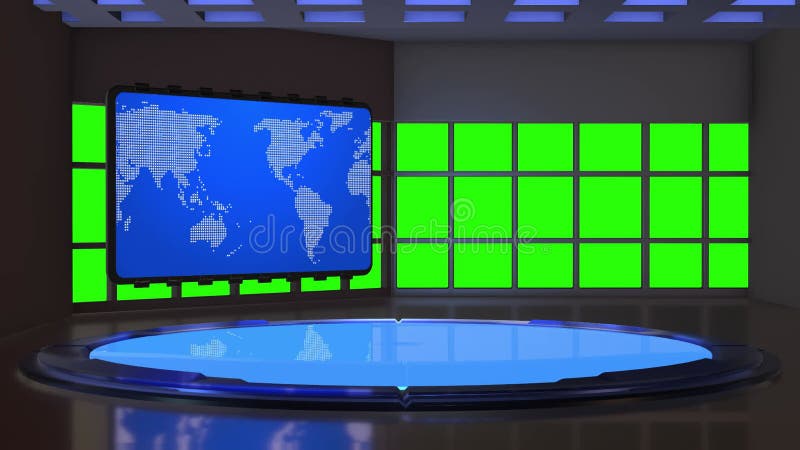 Platform News Studio_Green Screen Stock Video - Video of background ...