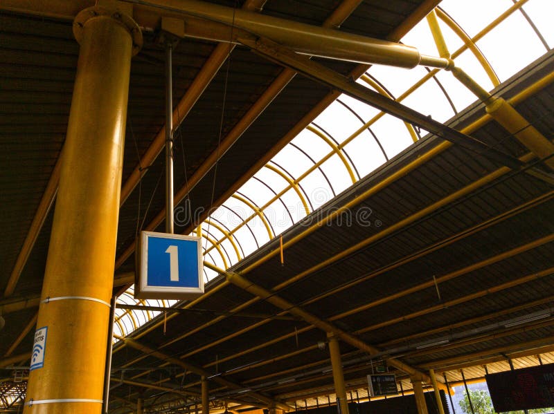 Platform Number 1 Sign at Train Station in Jakarta, Indonesia Stock ...