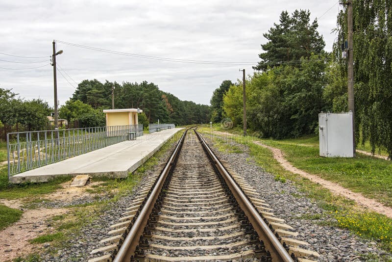 Platform of an Open Stop on Single-track Railway Stock Photo - Image of ...