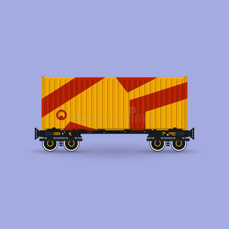 Platform with Orange Container Isolated Stock Vector - Illustration of ...