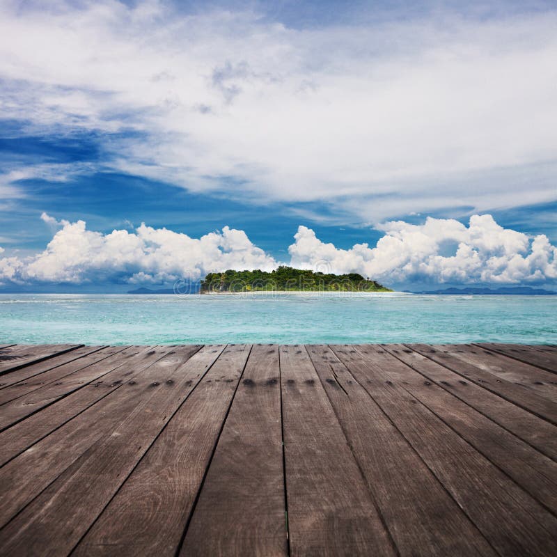 Platform beside sea stock photo. Image of clouds, lake - 25457034