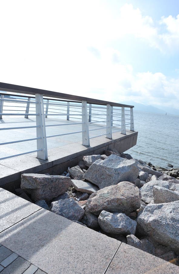 Platform at seashore stock photo. Image of lookout, blue - 24868882