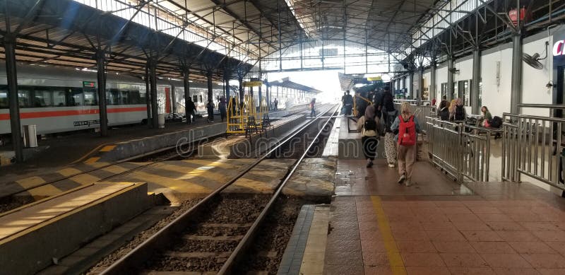 The Platform of the Semarang Poncol Train Station Editorial Stock Image ...