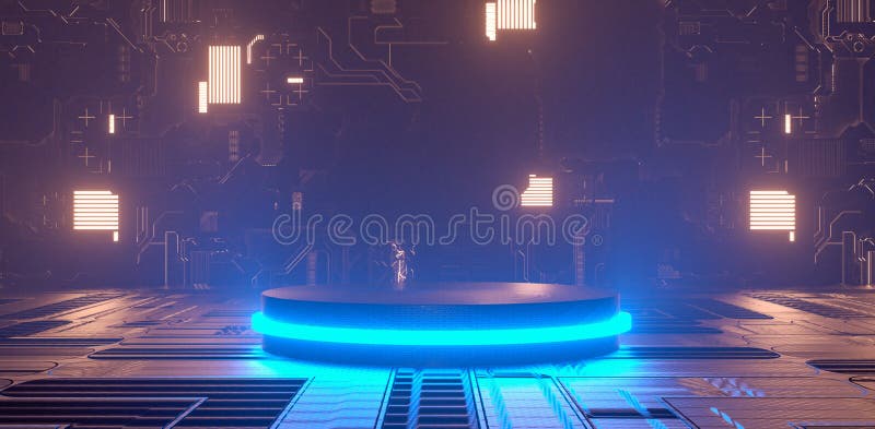 Platform Stage. Platform in a Futuristic and Colorful Background Stock ...