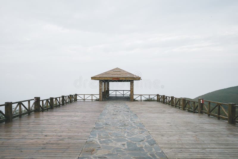 Platform with Traditional Pavilion on Wugong Mountain in Jiangxi, China ...