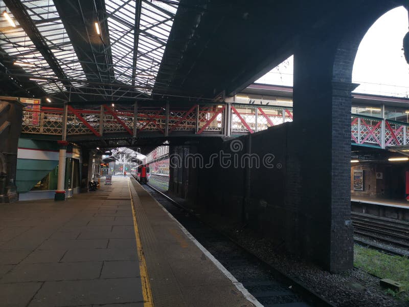 The Platform and Train Track at the Train Station in Chester, United ...