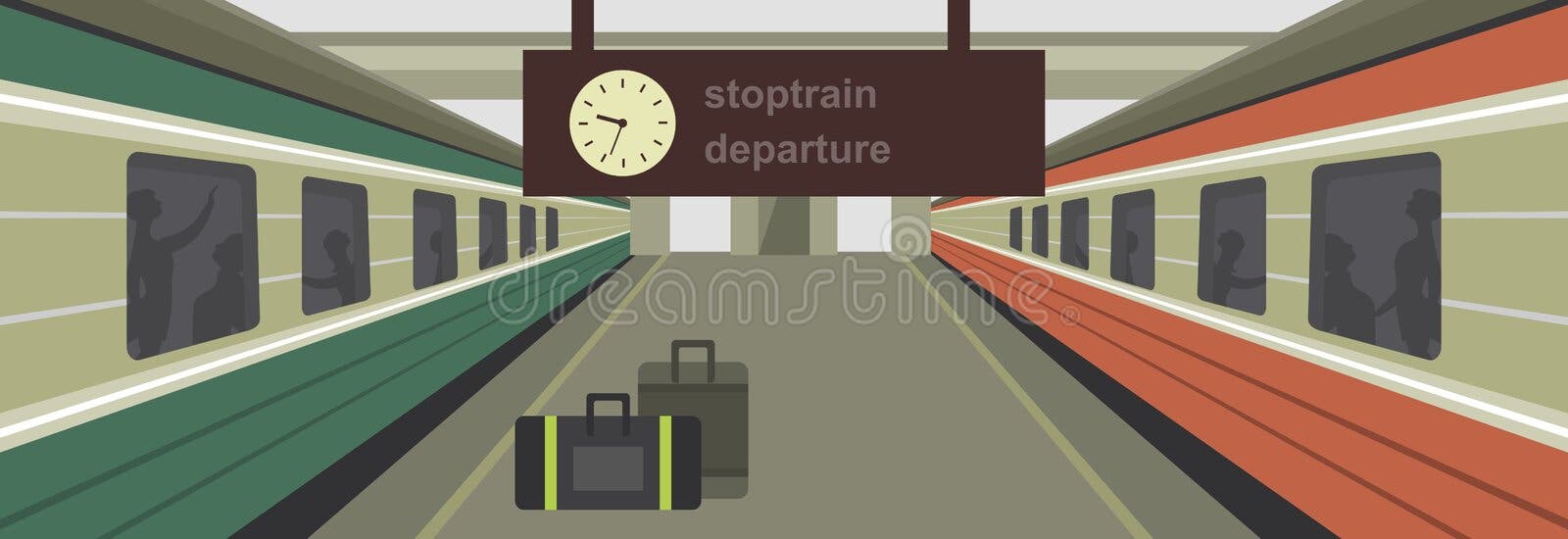 Platform with train stock vector. Illustration of meet - 60321342