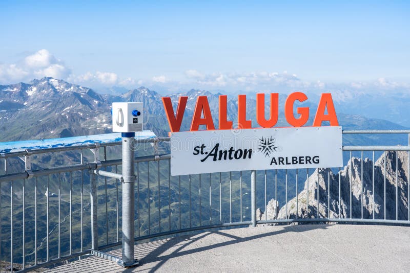 Platform at Valluga on the Top of Mountains in St.Anton, Austria Stock ...