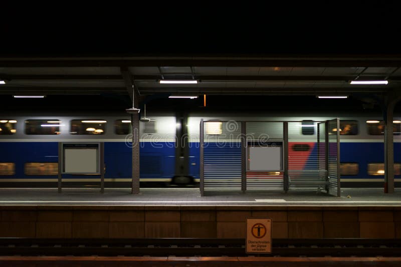 Platform with Passing Train Stock Photo - Image of shot, hesse: 106785576