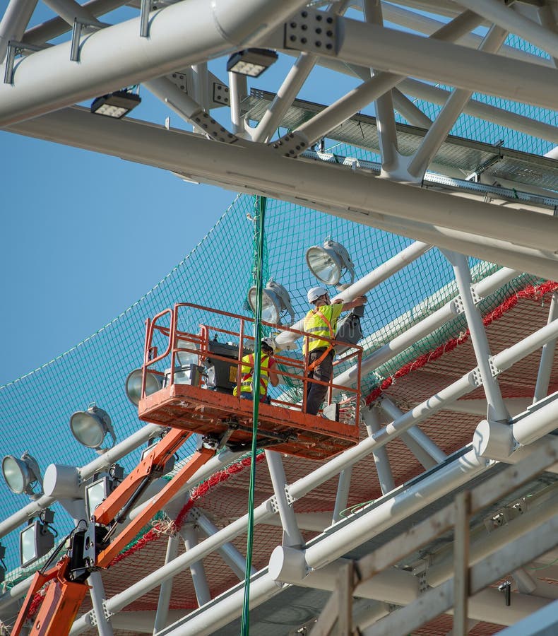 Platform for Working at Height Editorial Stock Image - Image of ...