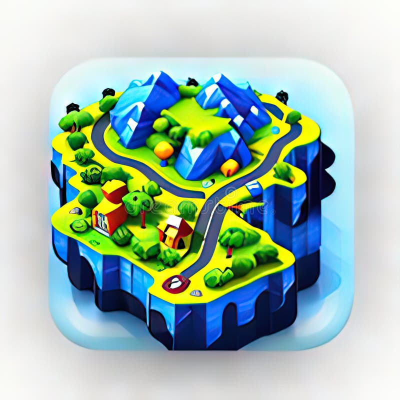 Platformer Software App Icon. Generative AI. Stock Illustration ...