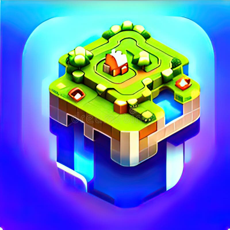 Platformer Software App Style Icon. Generative AI. Stock Illustration ...