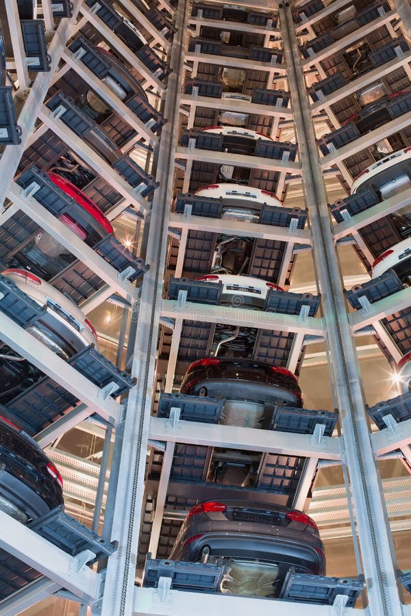 Platforms with Cars Arranged in a Circle in Several Tiers Stock Photo ...