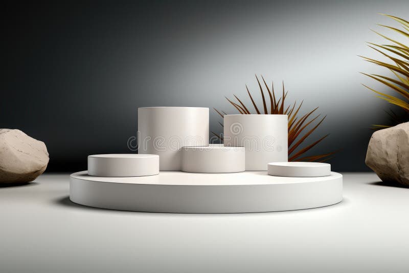 Platforms for Displaying Cosmetics in a Minimalistic Style with a Plant ...
