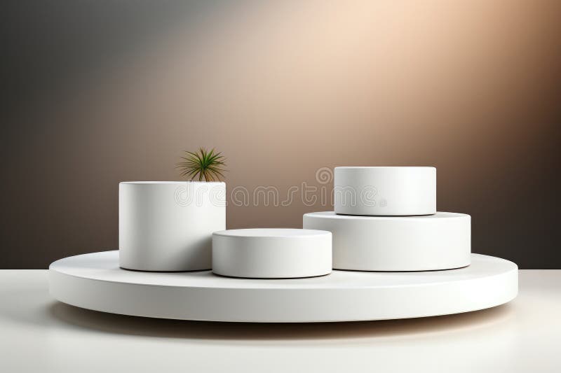 Platforms for Displaying Cosmetics in a Minimalistic Style with a Plant ...