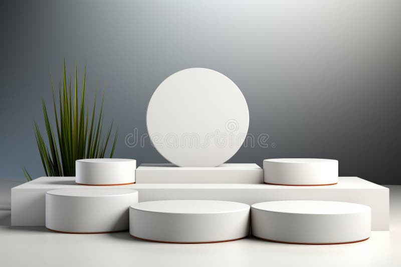 Platforms for Displaying Cosmetics in a Minimalistic Style with a Plant ...