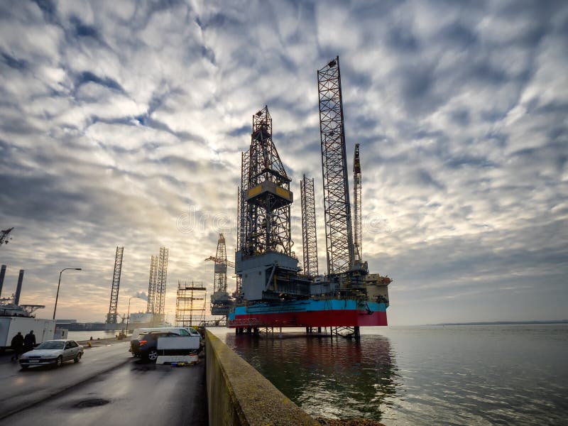 Platforms in Esbjerg Offshore Oil Harbor in Denmark Editorial Stock ...