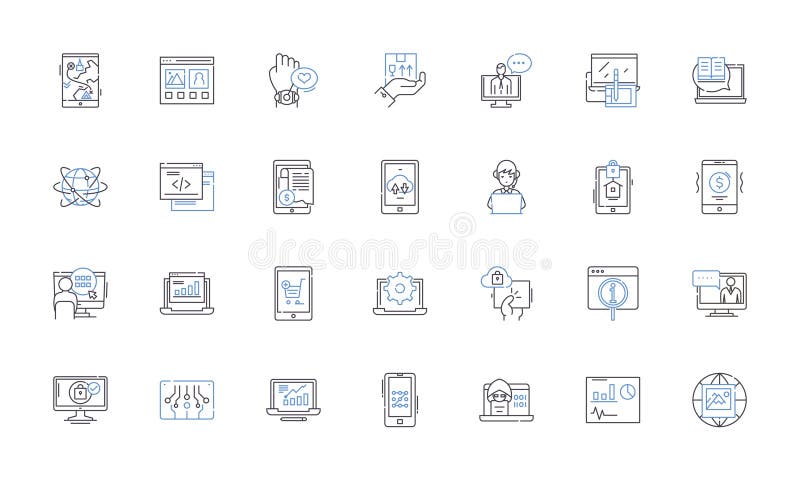 Platforms Line Icons Collection Platform Nerk Infrastructure Interface Integration