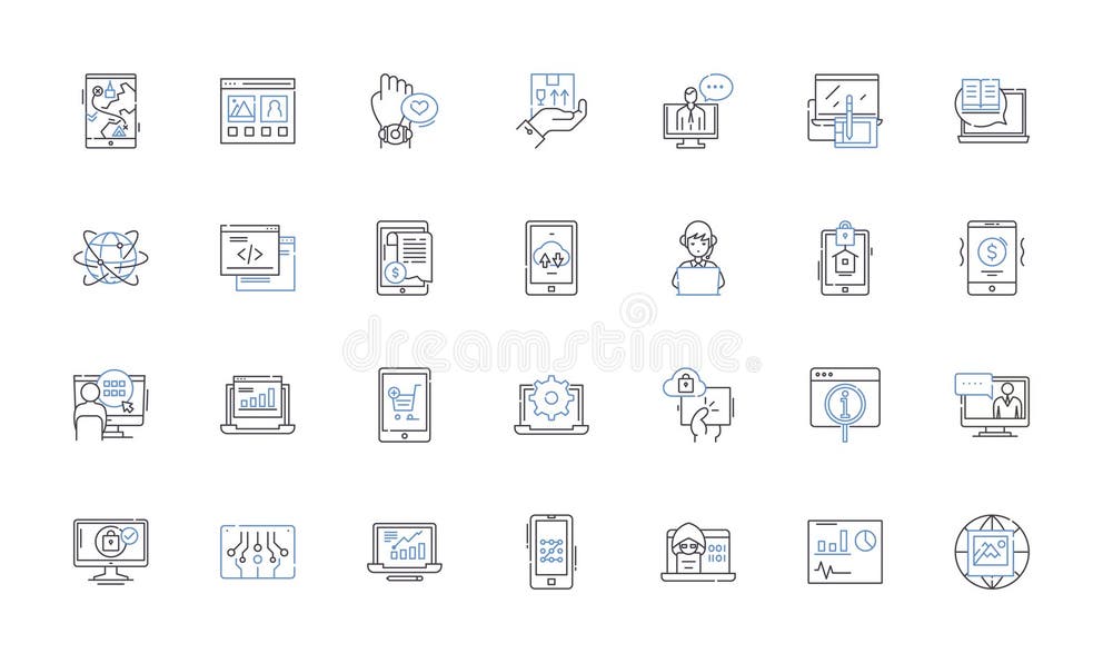 Platforms Line Icons Collection. Platform, Nerk, Infrastructure ...