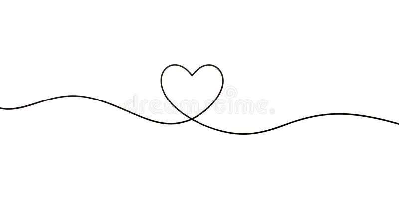 Continuous Line Heart Design, Black on White Minimalism, Perfect for ...