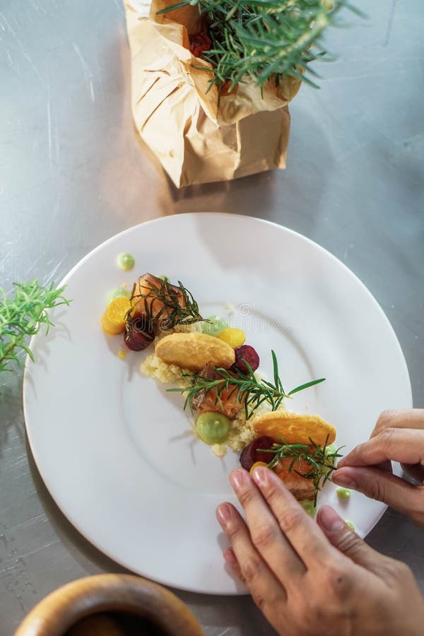 Food served on a dish stock image. Image of chef, cuisine - 144325053