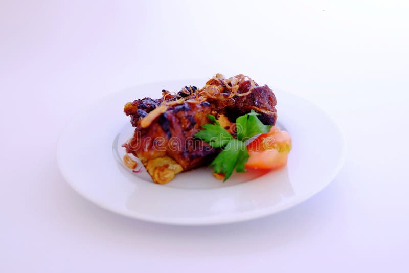 The plating of grill ribs stock image. Image of ribs - 102448071