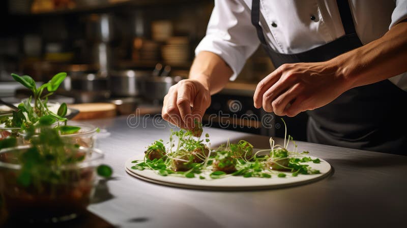 Plating Restaurant Kitchen Chef Stock Illustration - Illustration of ...