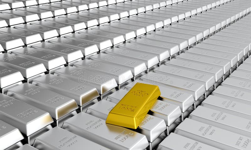 Platinum bars stock illustration. Illustration of federal - 25660250