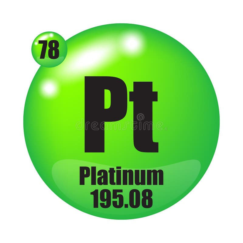 Platinum Icon. Pt Chemical Element. Atomic Number 78. Mass 195.08 ...
