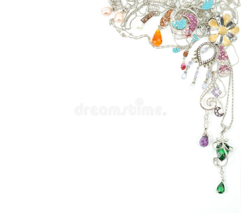 Jewelry border stock image. Image of necklace, engagement - 16612819