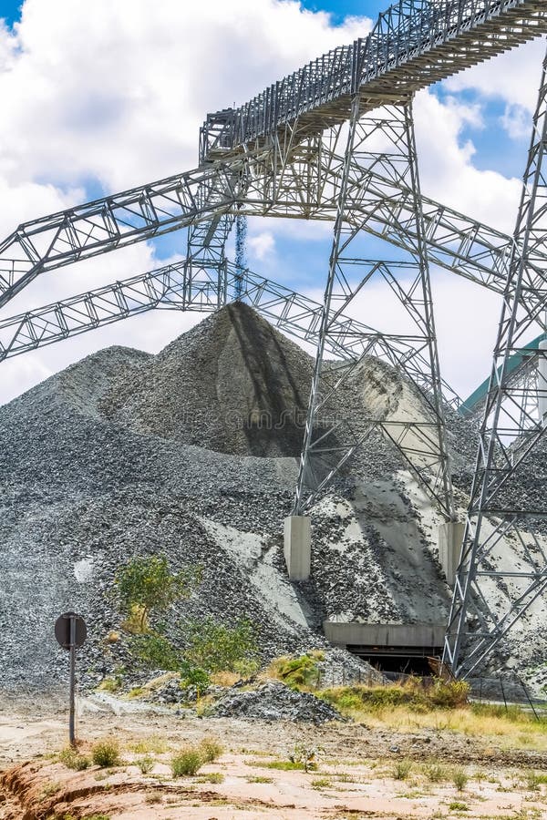 Platinum Mining and Processing of Ore, Piles of Ore Rock Being Moved ...