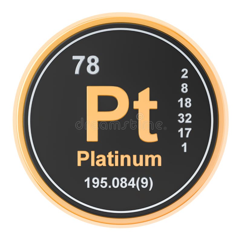 Platinum Pt Chemical Element. Platinum Sign With Atomic Number ...