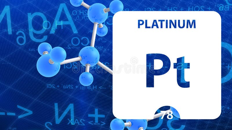 Platinum Pt Chemical Element. Platinum Sign with Atomic Number ...