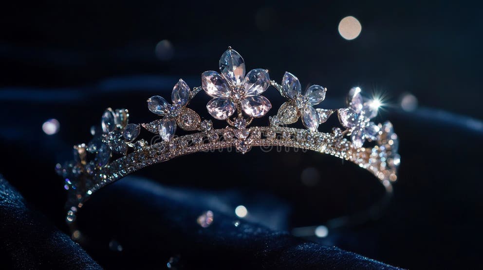 Platinum Tiara with Delicate Floral Patterns Stock Image - Image of ...