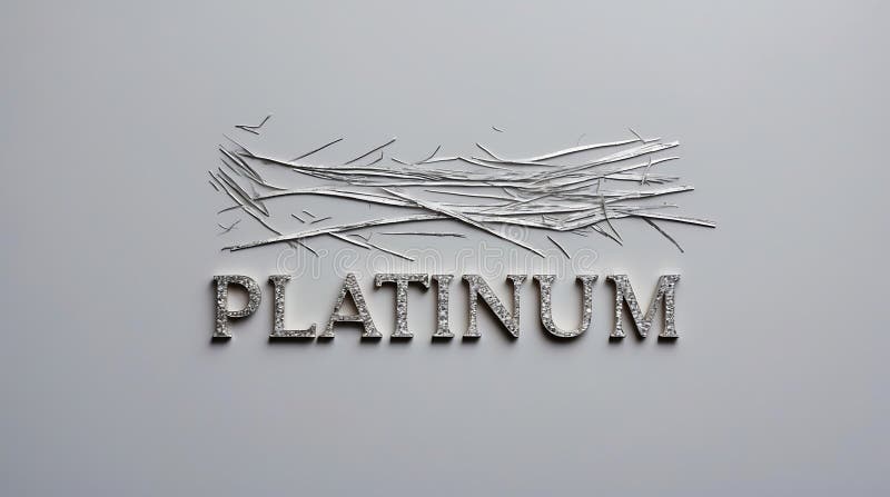 Platinum Typography Design Featuring Intricate Textures on a Smooth ...