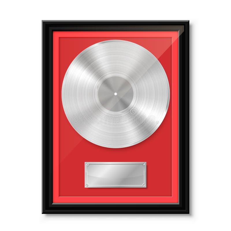 Platinum Vinyl in Frame on Wall, Collection Disc Stock Vector ...