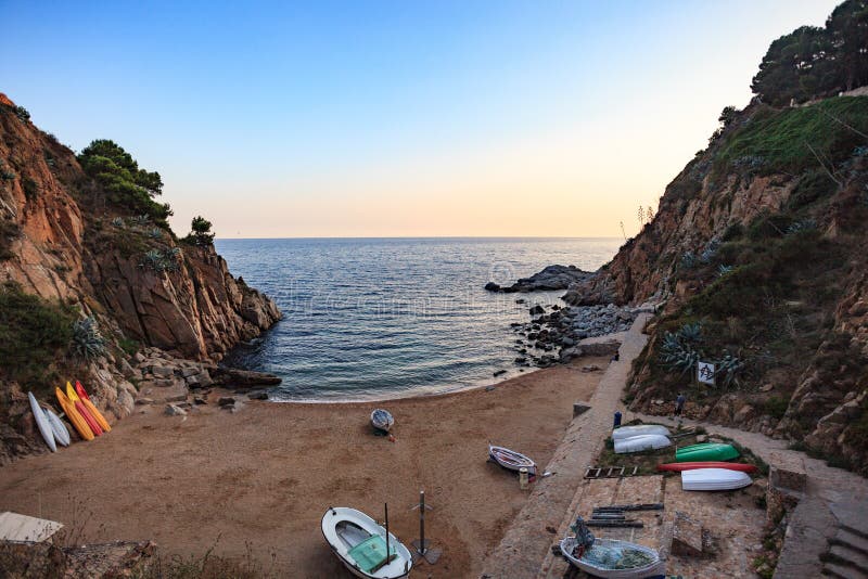 Platja D& X27;es Codolar. Beach in Tossa De Mar Stock Photo - Image of ...
