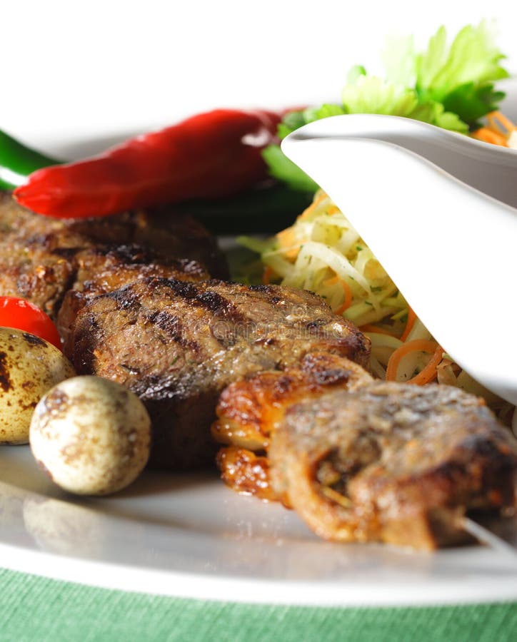 Plato Caliente De La Carne - Shashlik Imagen de archivo - Imagen de ...