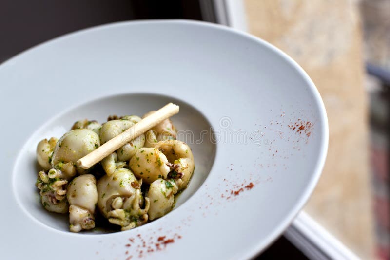 Plato del calamar imagen de archivo. Imagen de alimento - 49709013