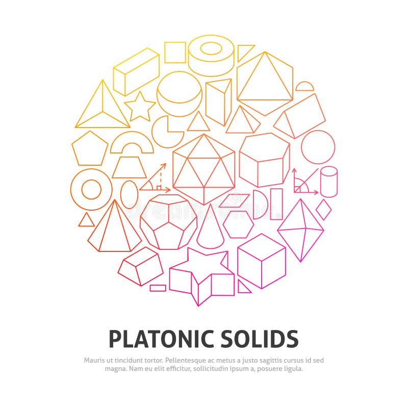 Platonic Solids Circle Concept Stock Vector - Illustration of form ...