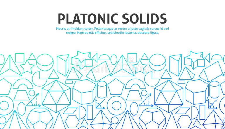 Platonic Solids Outline Concept Stock Vector - Illustration of circle ...